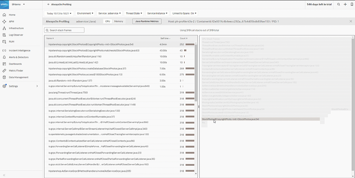 Optimizing Application Service And Memory Usage With Alwayson Profiling For Splunk Apm Splunk
