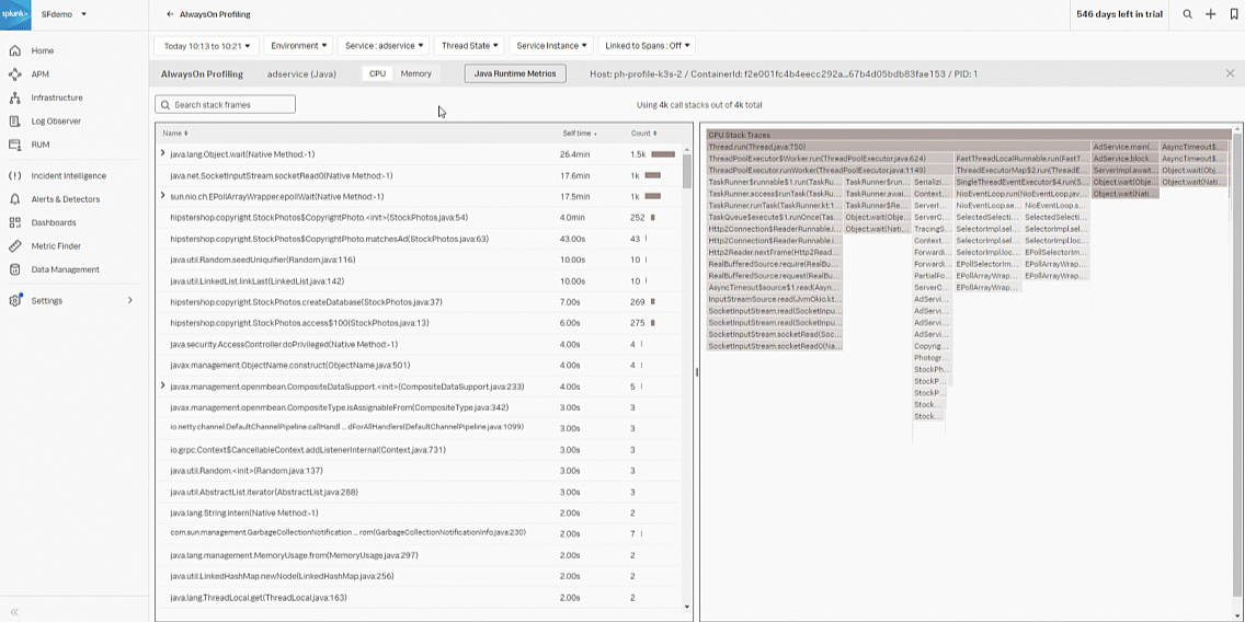 Optimizing Application Service And Memory Usage With Alwayson Profiling For Splunk Apm Splunk